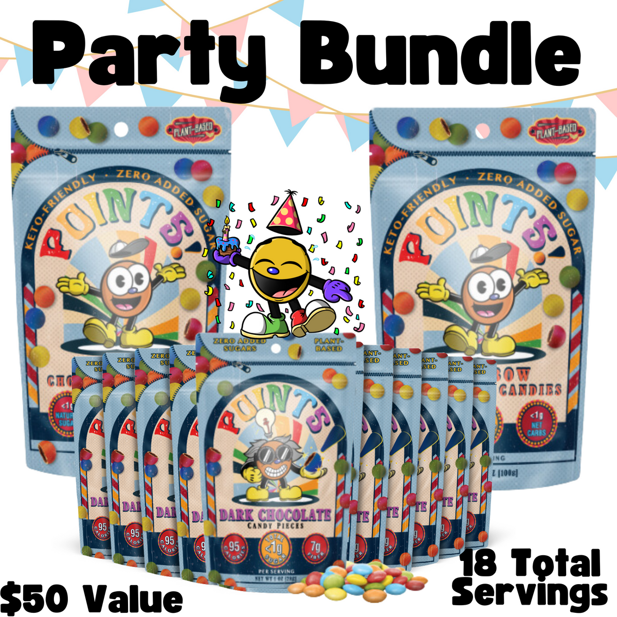 POINTS! ~ Rainbow Chocolate Candies [PARTY BUNDLE] – Hummii Snacks